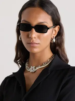 Miu Miu Rectangular-frame Acetate Sunglasses - Black