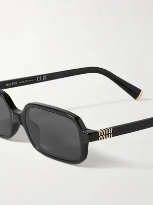 Miu Miu Rectangular-frame Acetate Sunglasses - Black