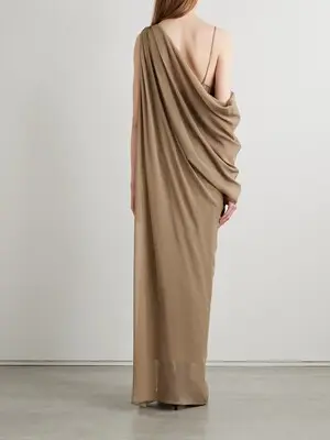 Khaite Taj Layered One-shoulder Maxi Dress