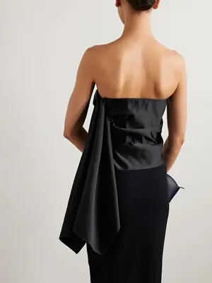 THE ROW Nana Strapless Draped Satin Top