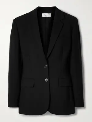 THE ROW Linda Wool-twill Blazer - Black