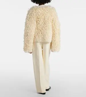 FFORME Van Fringed Wool-blend Jacket - White