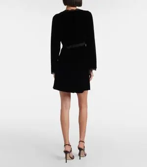 Rixo Lace-trimmed Velvet Minidress
