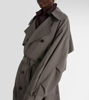 THE FRANKIE SHOP Mavis Oversized Trench Coat In Heather
