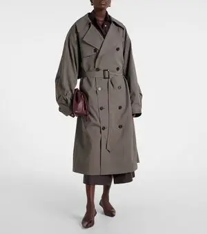 THE FRANKIE SHOP Mavis Oversized Trench Coat In Heather
