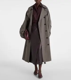 THE FRANKIE SHOP Mavis Oversized Trench Coat In Heather