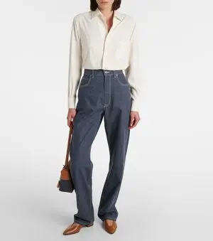 Loro Piana High-rise Wide-leg Jeans