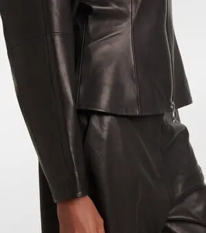 THE SEI Leather Zip-up Jacket - Black