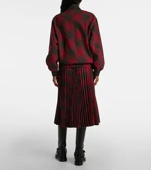 Burberry Checked Wool Blend Bomber Jacket