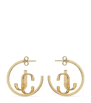 JIMMY CHOO Jc Monogram Hoop Earrings
