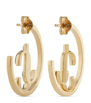 JIMMY CHOO Jc Monogram Hoop Earrings
