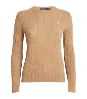 Polo Ralph Lauren Wool-cashmere Julianna Cable Knit Sweater - Beige