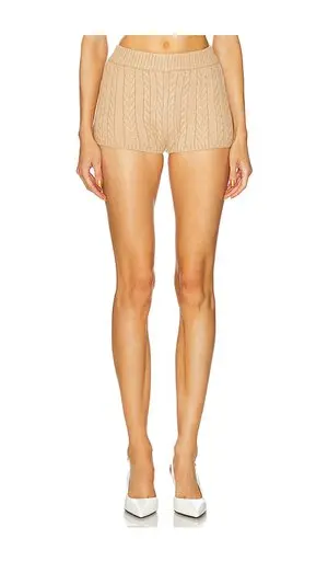 SEROYA Molly Cable Knit Hot Shorts - Tan