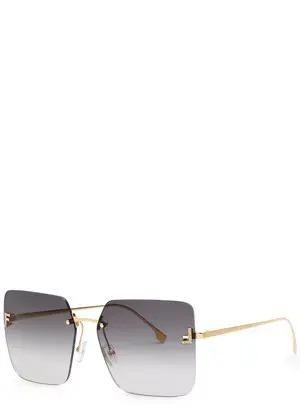 Fendi Rimless Square-frame Sunglasses - Gold