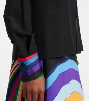 Emilio Pucci Silk Crepe De Chine Polo Shirt