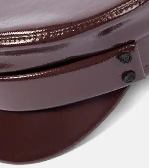Ruslan Baginskiy Faux Leather Newsboy Cap - Brown