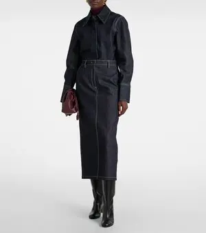 Co Denim Pencil Skirt