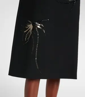 JACQUES WEI Sequined Wool Pencil Skirt