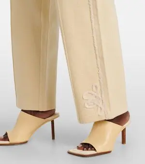 XU ZHI Embroidered Wool And Cotton-blend Sweatpants