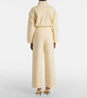 XU ZHI Embroidered Wool And Cotton-blend Sweatpants