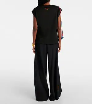 Emilio Pucci Iride" Cotton Jersey T-shirt With Tie Detail - Black