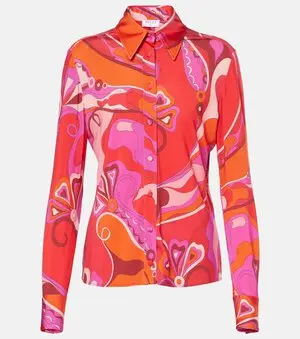 Emilio Pucci Orchidee Satin Jersey Shirt - Multicoloured