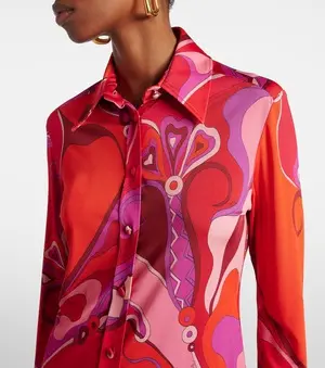 Emilio Pucci Orchidee Satin Jersey Shirt