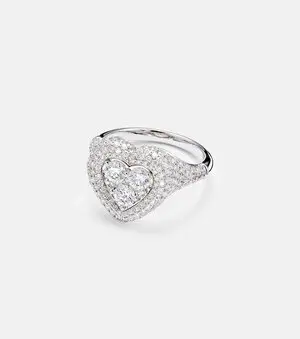 KAMYEN Manaal 18kt White Gold Diamond Heart Ring - Silver