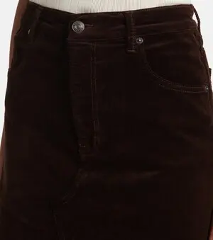 FRAME Corduroy Midi Skirt In Espresso