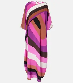 Emilio Pucci Iride Silk Crepe De Chine Kaftan - Multicoloured