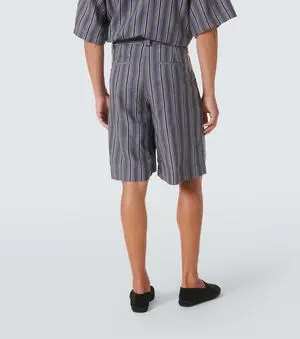 King & Tuckfield Striped Wool Bermuda Shorts