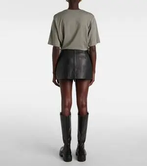 THE FRANKIE SHOP Cleo Leather Wrap Skirt - Black