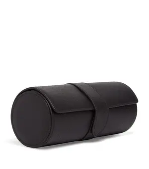 Smythson Panama Leather Watch Roll - Black