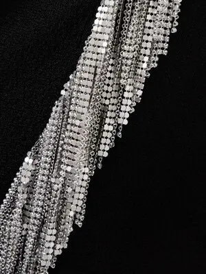 JIL SANDER Embellished Fringed Woven Wide-leg Pants
