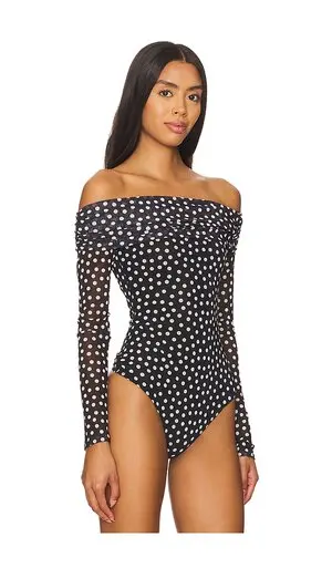 Majorelle Ruched Mesh Bodysuit