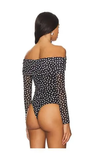 Majorelle Ruched Mesh Bodysuit