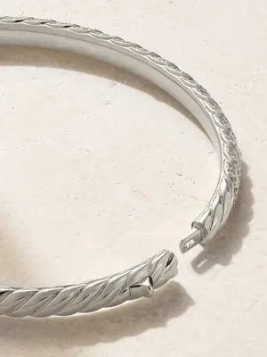 David Yurman Sculpted Cable 18-karat White Diamond Bangle