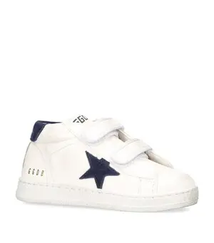 GOLDEN GOOSE Leather High Top Velcro Sneakers - White