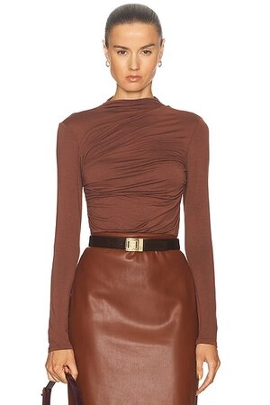 Enza Costa Viscose Jersey Twist Top - Nutshell