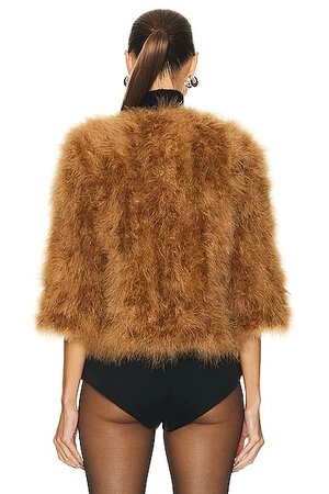 YVES SALOMON Feather Cropped Jacket - Madeline