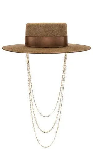 Ruslan Baginskiy Monogram Embellished Canotier Hat