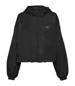 Prada Re-nylon Cropped Jacket - Black