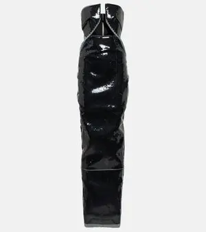 Rick Owens Strapless Sequined Gown - Blue