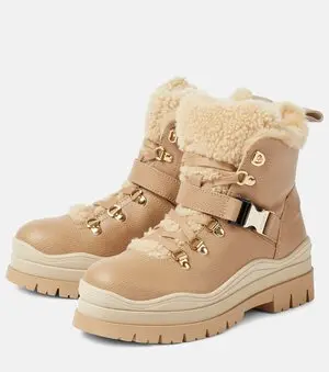 Bogner Arosa Shearling-trimmed Leather Boots