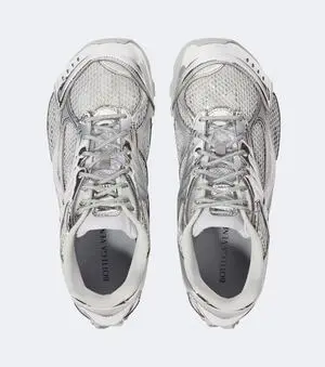 Bottega Veneta Orbit Metallic-effect Sneakers - Silver