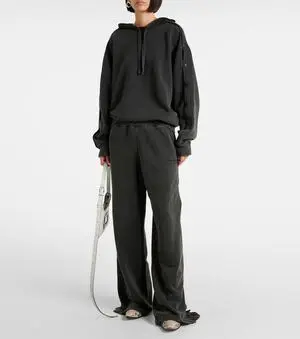 Y/project Oversized Cotton Jersey Hoodie With Buttoned Sleeves