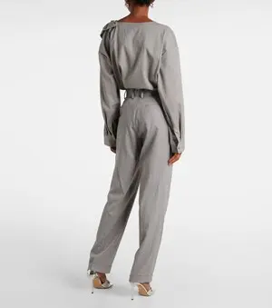 JACQUES WEI Wool Straight Leg Trousers
