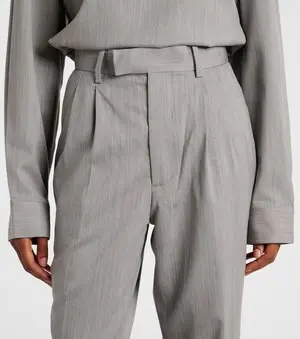 JACQUES WEI Wool Straight Leg Trousers
