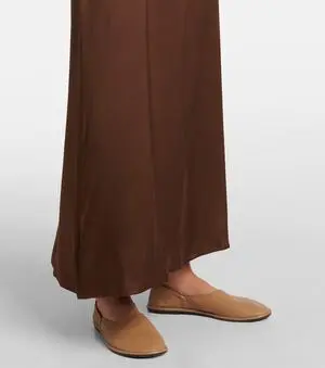 Asceno Rose Silk Satin Maxi Dress