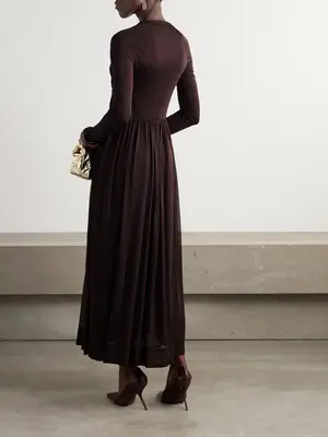 Tory Burch Wrap-effect Gathered Jersey Midi Dress